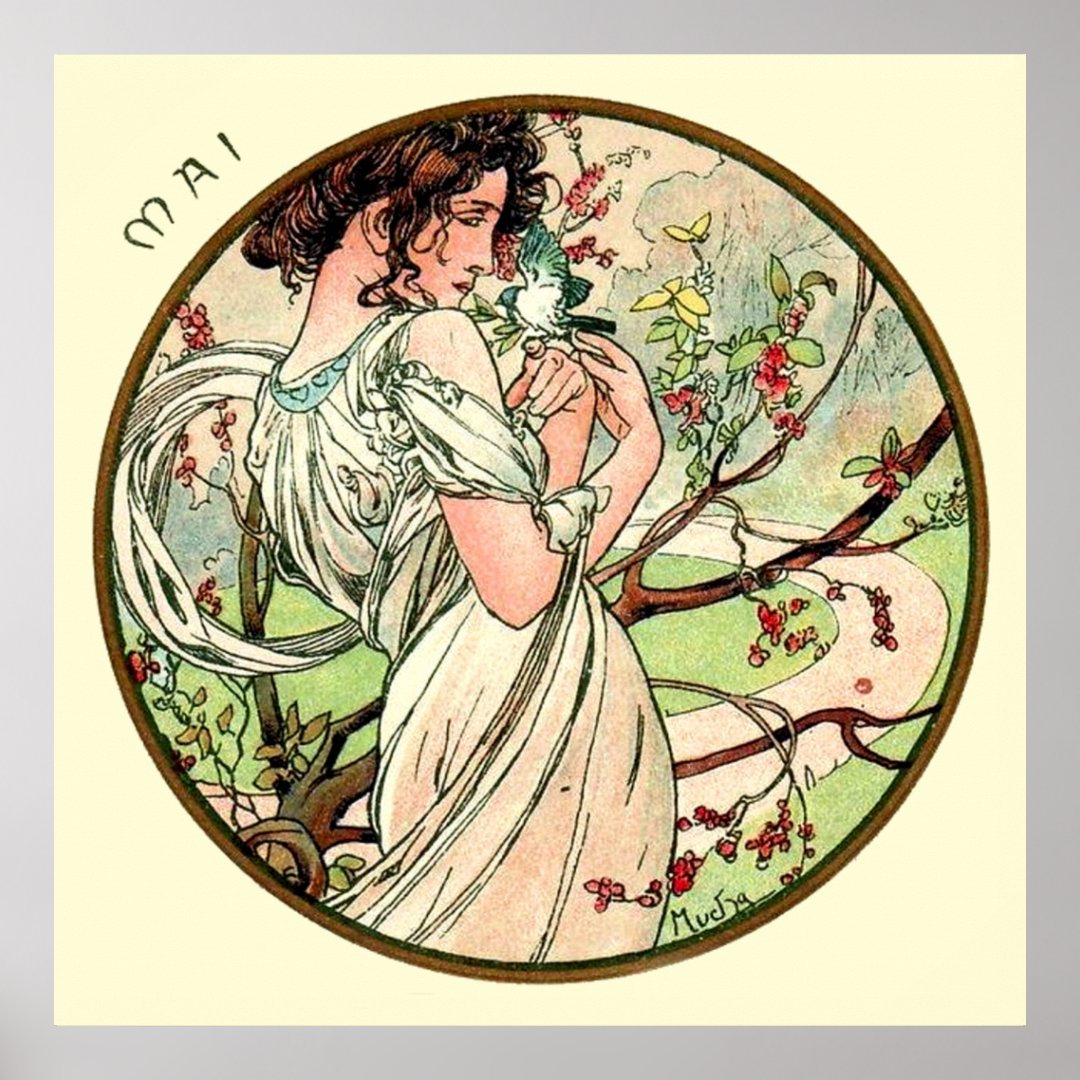 Alphonse Mucha Month Of May Poster | Zazzle