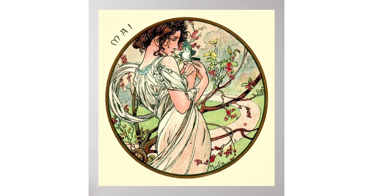 Alphonse Mucha Month Of May Poster | Zazzle