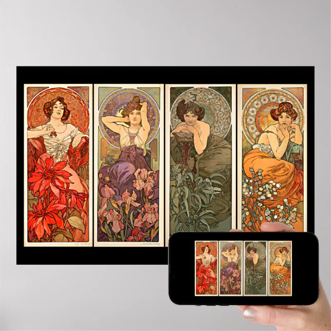 Alphonse Mucha Precious Stones Poster | Zazzle