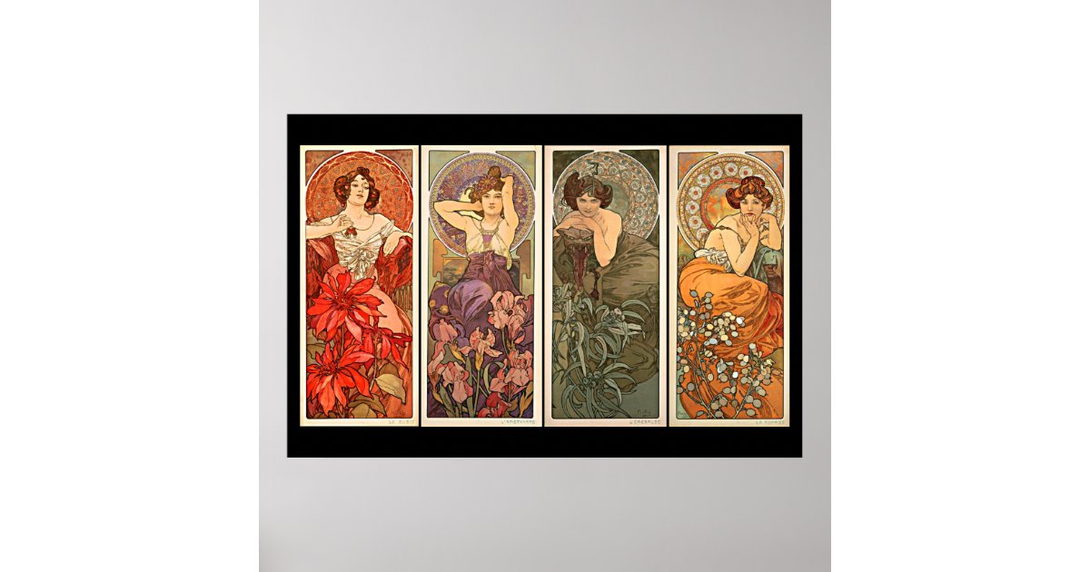 Alphonse Mucha Precious Stones Poster | Zazzle