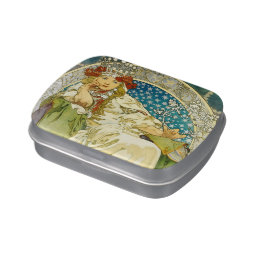 Alphonse Mucha Princess Hyacinth Art Nouveau Jelly Belly Candy Tin | Zazzle