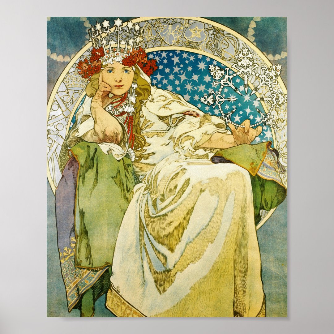 Alphonse Mucha Princess Hyacinth Art Nouveau Poster | Zazzle