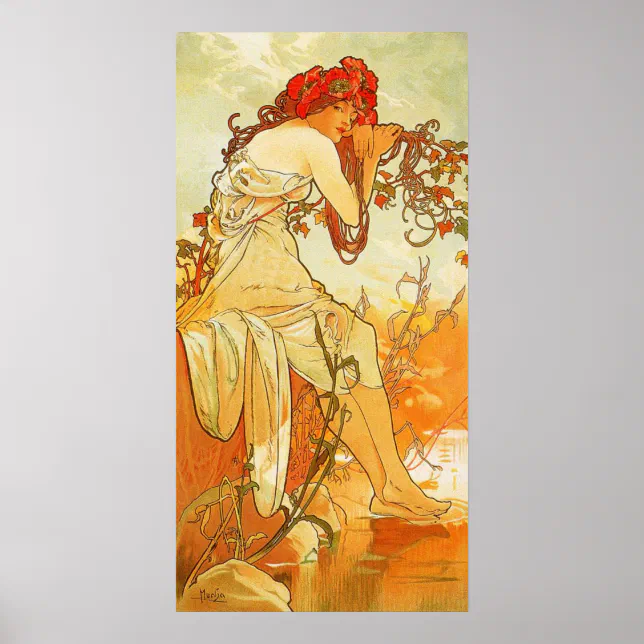 Alphonse Mucha Summer Poster | Zazzle