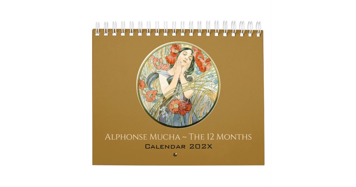 Alphonse Mucha The 12 Months Vintage Art Nouveau Calendar | Zazzle