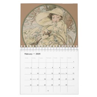 Alphonse Mucha The 12 Months Vintage Art Nouveau Calendar | Zazzle
