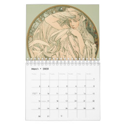 Alphonse Mucha The 12 Months Vintage Art Nouveau Calendar | Zazzle