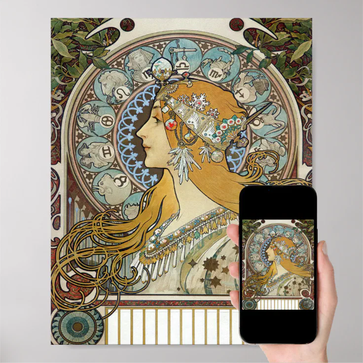 Alphonse Mucha Zodiac Restored Poster | Zazzle