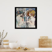 Alphonse Mucha's 2 Faces Vintage Poster | Zazzle