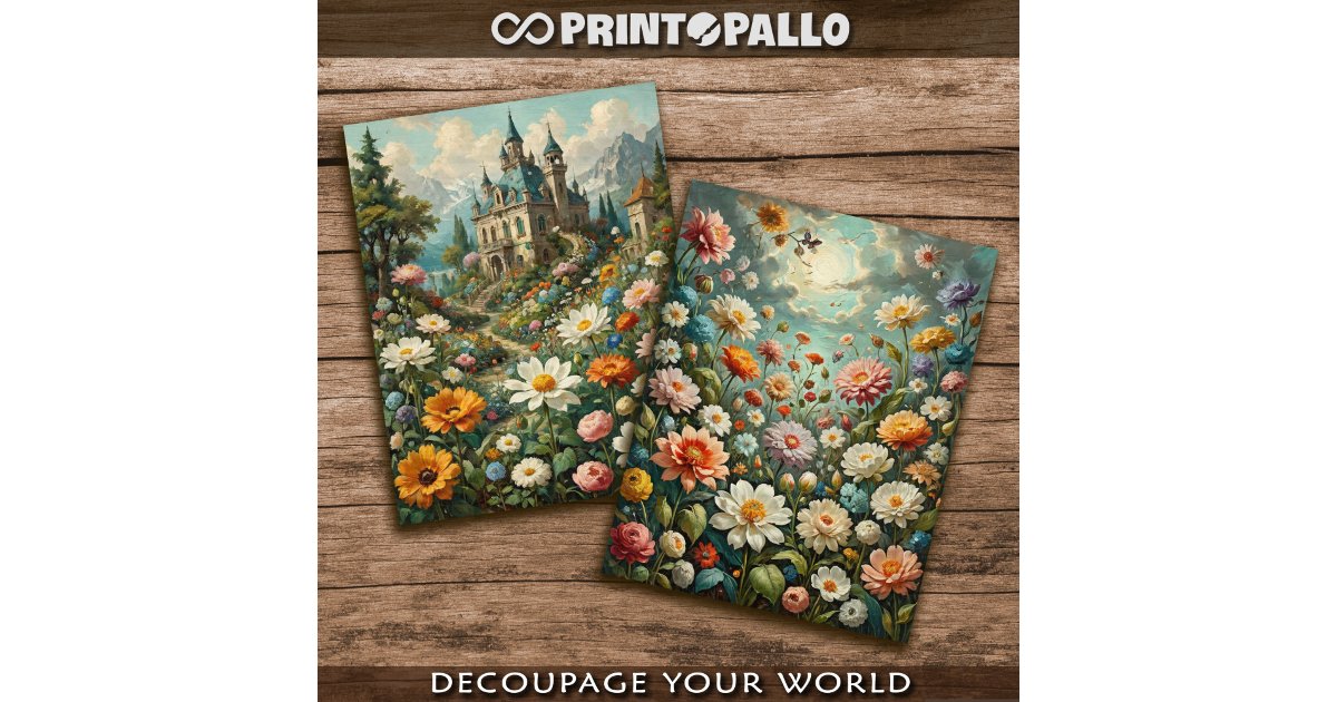 Alpine Castle with flowered meadows Tissue Paper | Zazzle