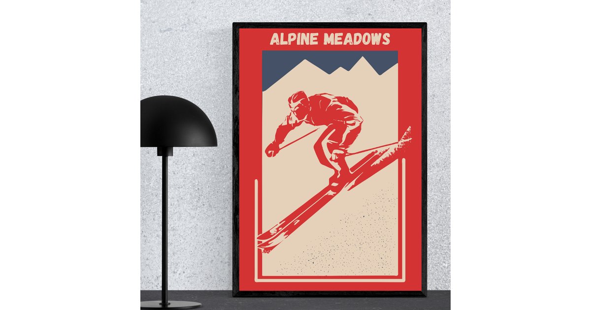Alpine Meadows California Ski Resort Vintage Poster | Zazzle