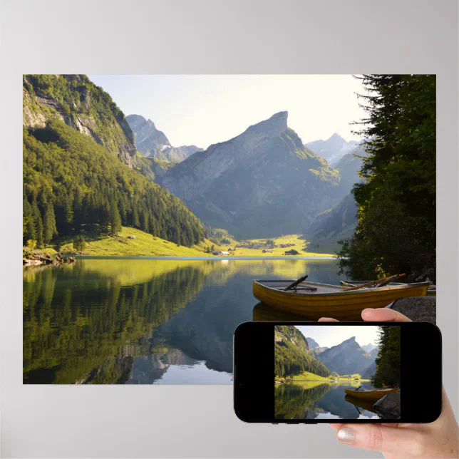 Alpine Mountain Lake in Switzerland Poster | Zazzle