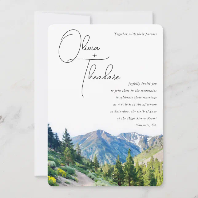 Alpine Mountains Wedding Invitation | Zazzle