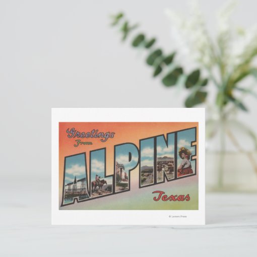 Alpine, TexasLarge Letter ScenesAlpine, TX Postcard | Zazzle