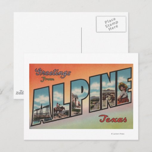 Alpine, TexasLarge Letter ScenesAlpine, TX Postcard | Zazzle