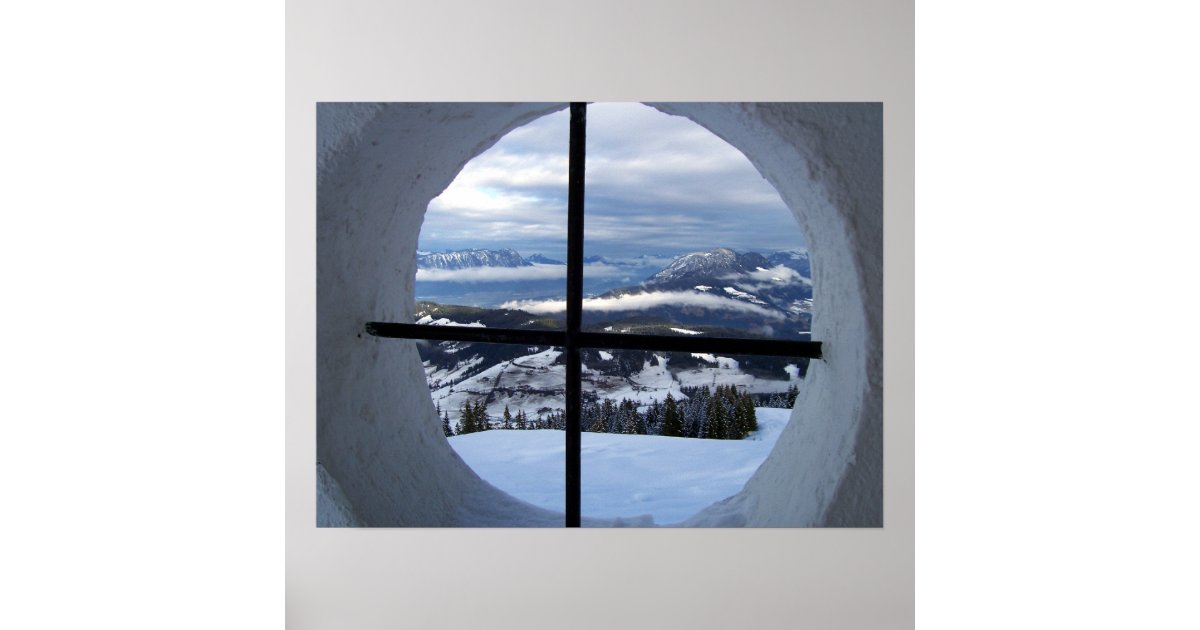 Alps Window View Photo Poster | Zazzle