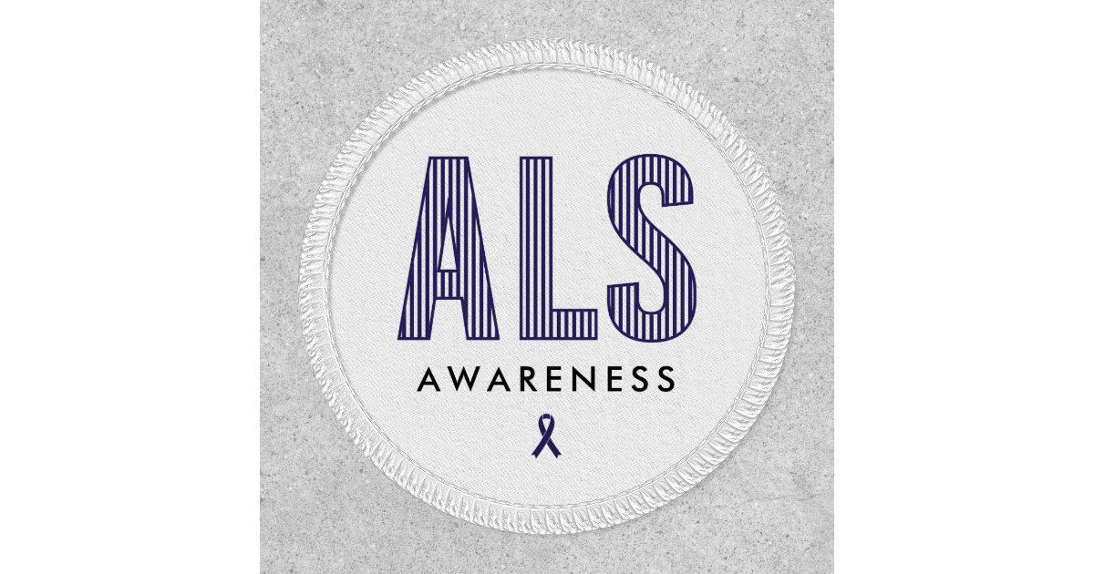 ALS Awareness Blue Ribbon Patch | Zazzle