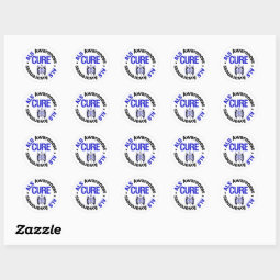 ALS Awareness CURE Butterfly Ribbon Classic Round Sticker | Zazzle