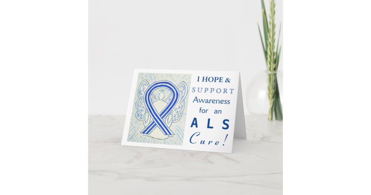 ALS Awareness Ribbon Angel Greeting Cards | Zazzle