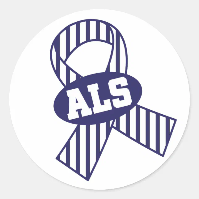 ALS Awareness Support Striped Ribbon Stickers | Zazzle