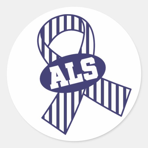ALS Awareness Support Striped Ribbon Stickers | Zazzle
