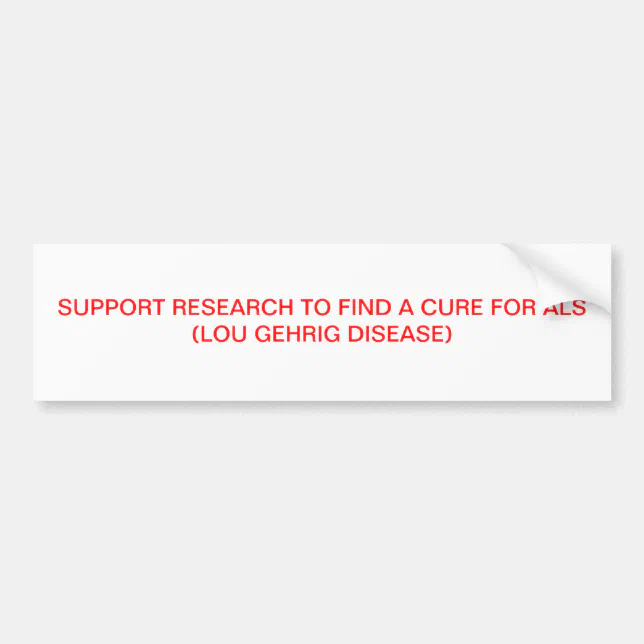 ALS BUMPER STICKER | Zazzle