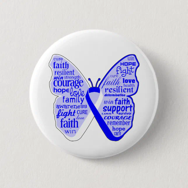 ALS Disease Awareness Butterfly Ribbon Pinback Button | Zazzle