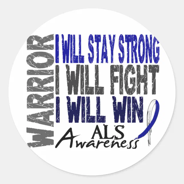 ALS Warrior Classic Round Sticker | Zazzle