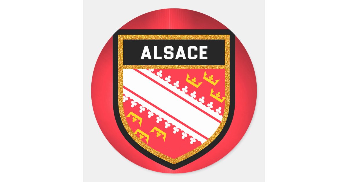 Alsace Flag Classic Round Sticker | Zazzle
