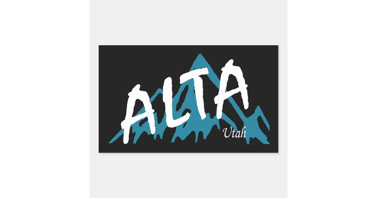 Alta Utah Mountains Rectangular Sticker | Zazzle