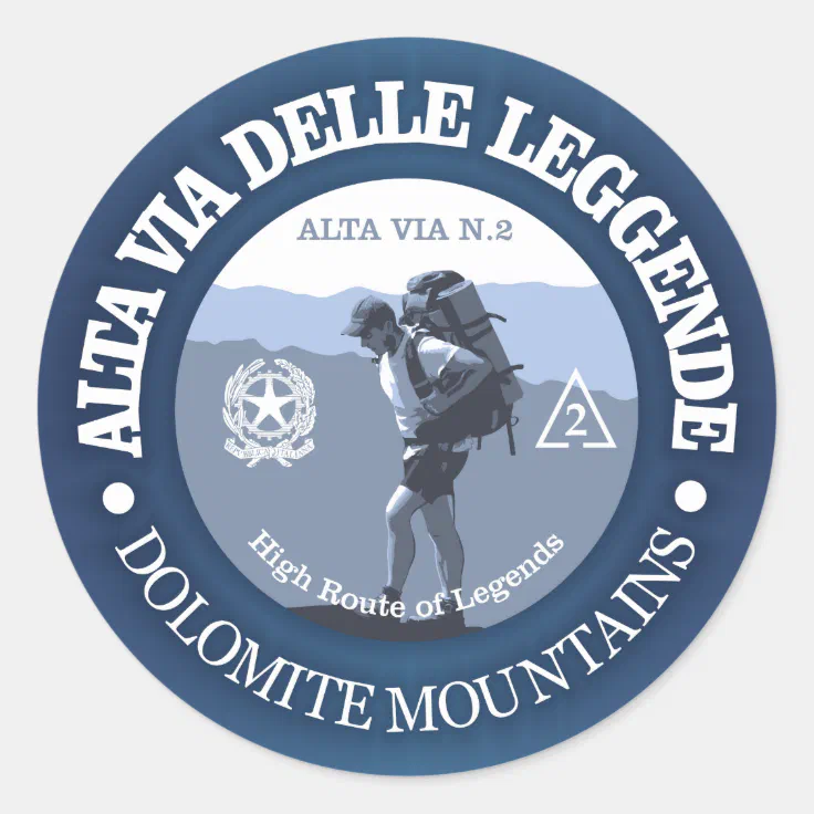 Alta Via 2 Classic Round Sticker | Zazzle