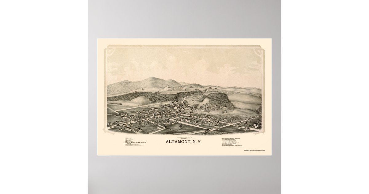 Altamont, NY Panoramic Map - 1889 Poster | Zazzle