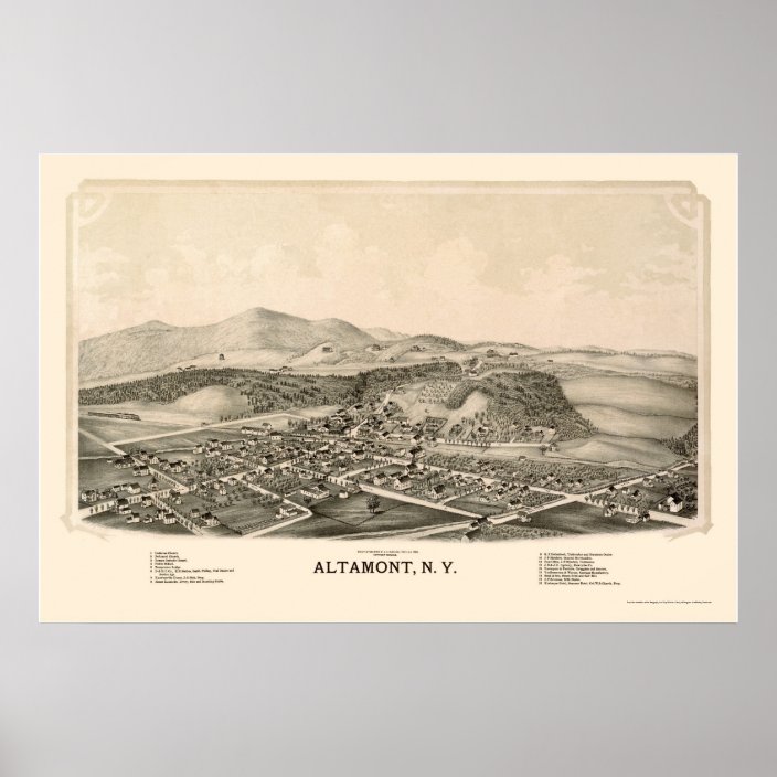 Altamont, NY Panoramic Map - 1889 Poster | Zazzle.com