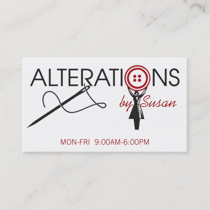 Alteration, Clothing, Tailor, Seamstress Business Card | Zazzle