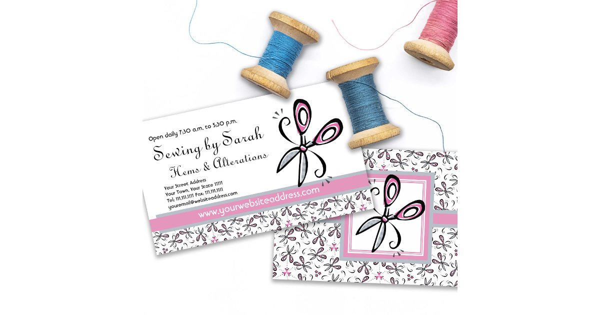 Alterations Shop, Seamstress or Tailor's Shop Business Card | Zazzle