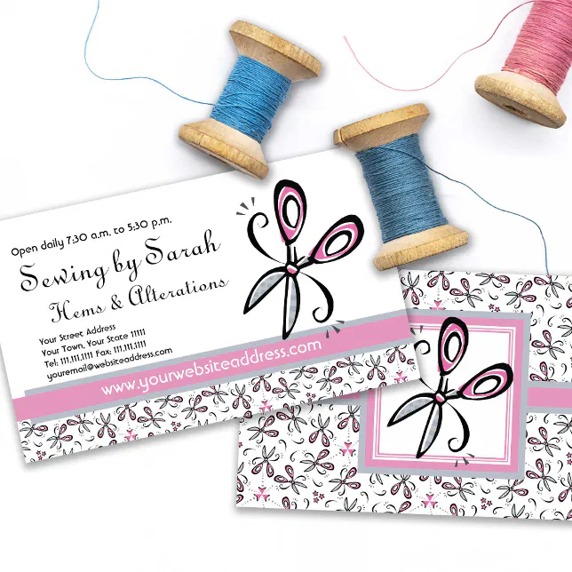 Alterations Shop, Seamstress or Tailor's Shop Business Card | Zazzle