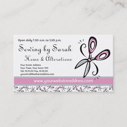 Alterations Shop, Seamstress or Tailor's Shop Business Card | Zazzle