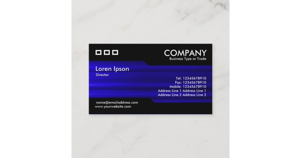 Alternating - Brushed Blue Texture Business Card | Zazzle
