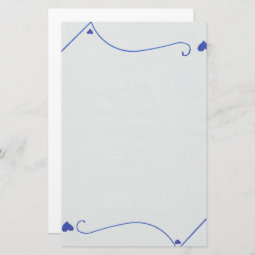 Alternating Heart Top and Bottom Line Stationery | Zazzle