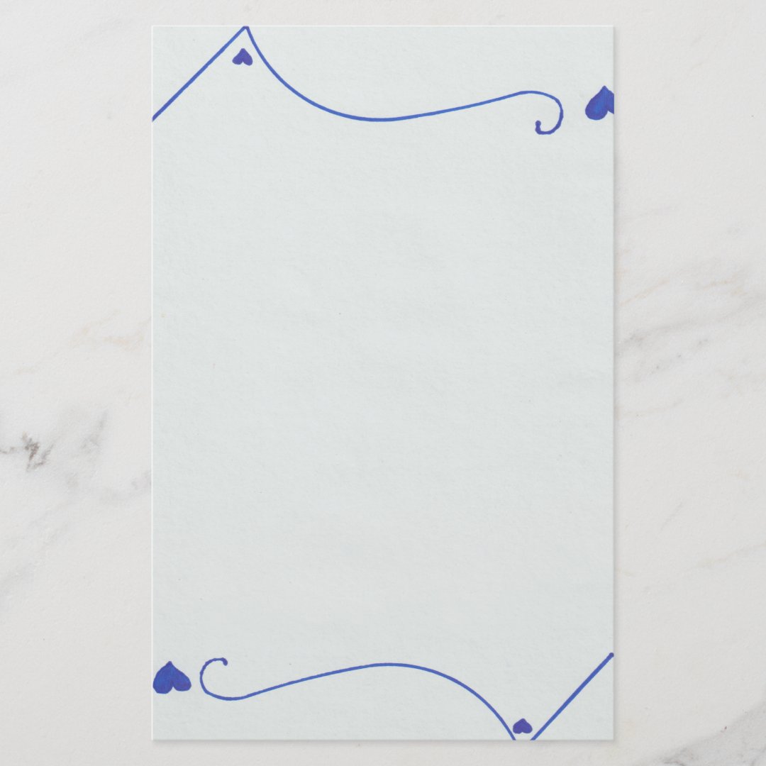 Alternating Heart Top and Bottom Line Stationery | Zazzle