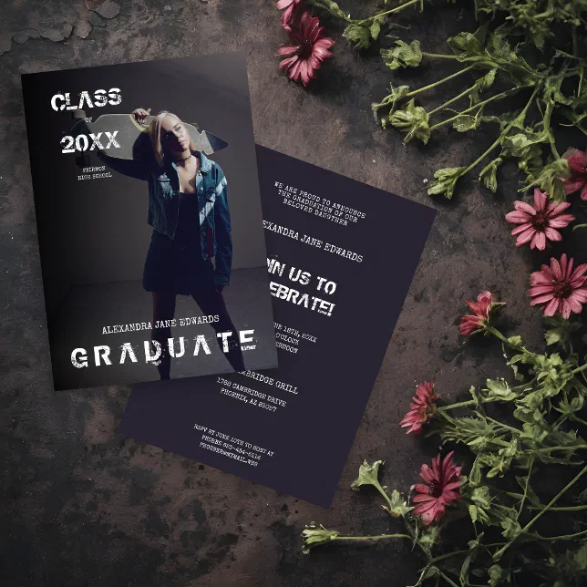 Alternative Grunge Graduation invitation Design | Zazzle