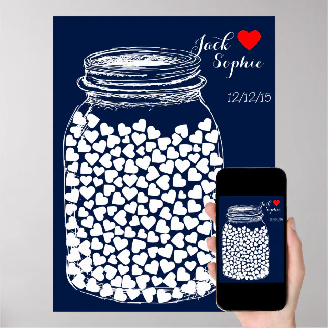 Alternative wedding guest book mason chalk 150 | Zazzle