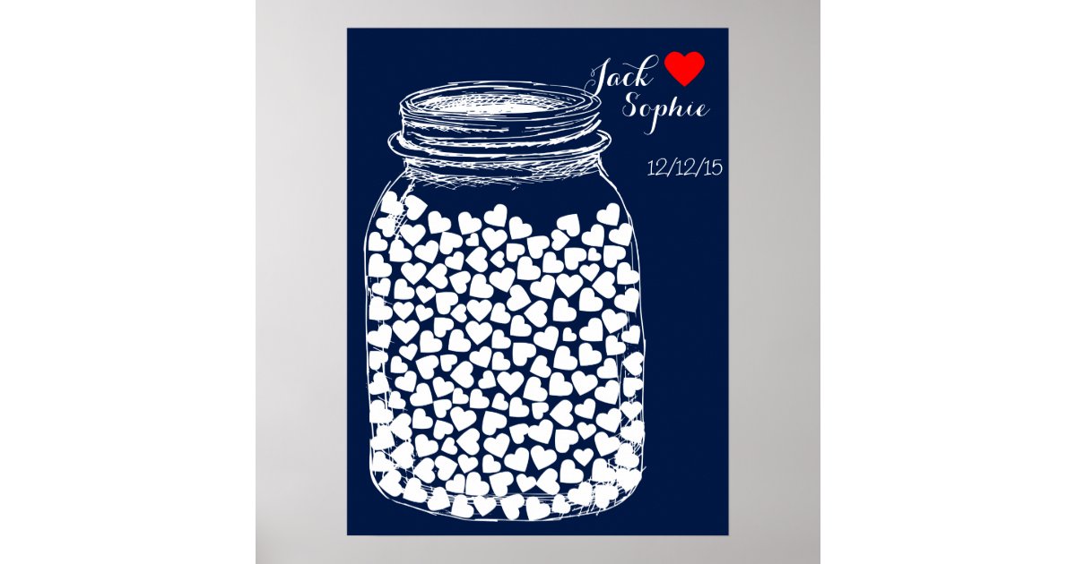 Alternative wedding guest book mason chalk 150 | Zazzle