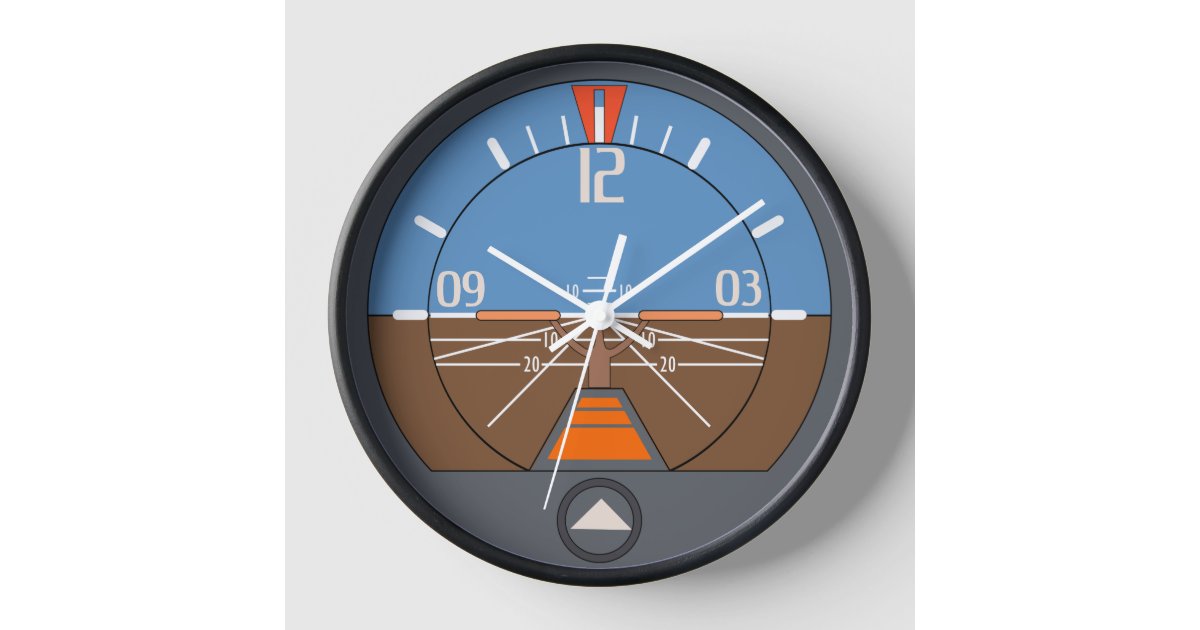 Altimeter style plane flight gauge clock | Zazzle