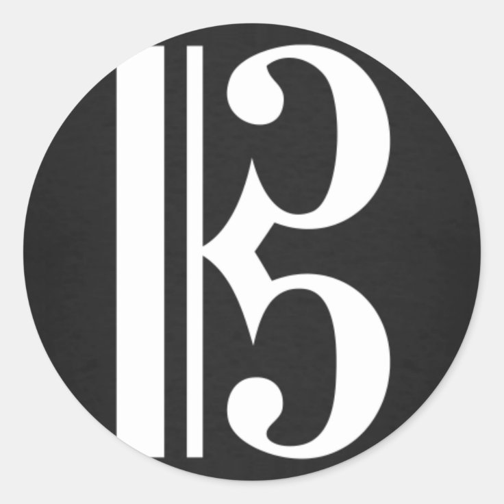 Alto Clef in Black Sticker | Zazzle