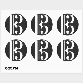 Alto Clef in Black Sticker | Zazzle