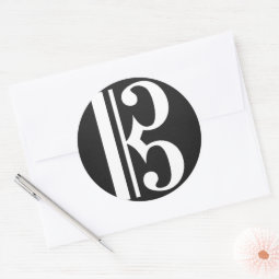 Alto Clef in Black Sticker | Zazzle