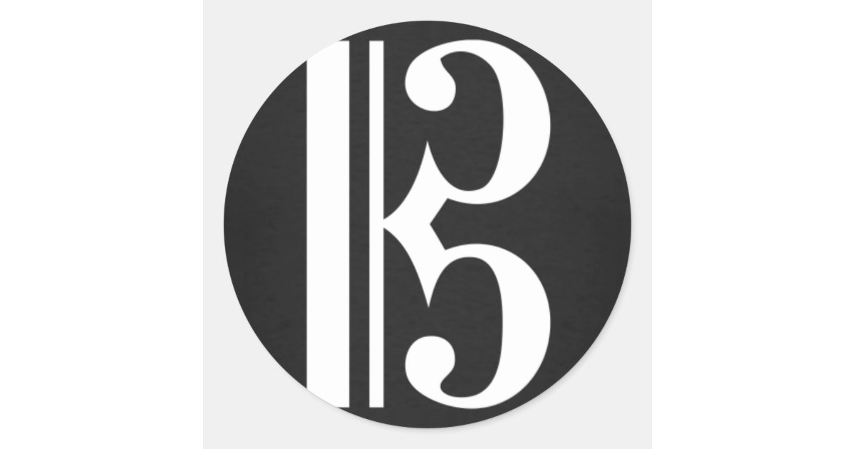 Alto Clef in Black Sticker | Zazzle