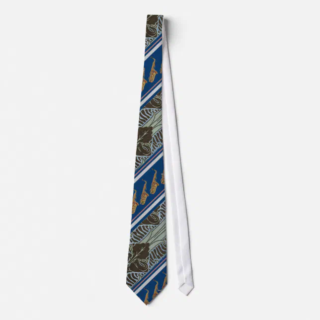Alto Saxophone Tie with Art Noveau Pattern | Zazzle