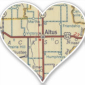 Altus OK Retro Map Sticker | Zazzle