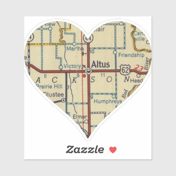 Altus OK Retro Map Sticker | Zazzle
